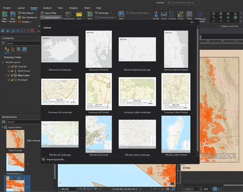 gymnastics and layouts in arcgis pro