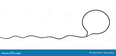 Continuous One Line Drawing Of Speech Bubble Dialog Box Vector