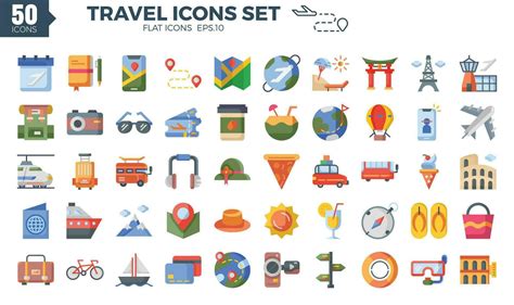 Travel Icons Set 50 29447207 Vector Art At Vecteezy