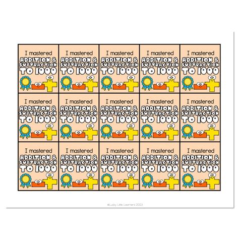Lucky To Learn Math Add And Subtract To 1000 Unit 3 Brag Tag Lucky Little Learners