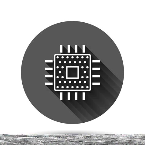 Flat Cpu Icon With Circuit Board On Black Background Vector Printed Connection Banner Png And