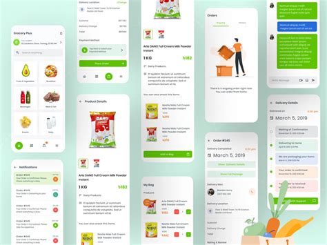 Grocery App Ui Kit Free Sketch Resource Sketch Elements