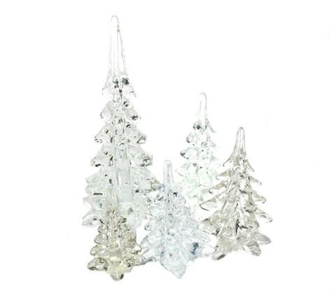 Vintage Glass Christmas Trees Set Of 5