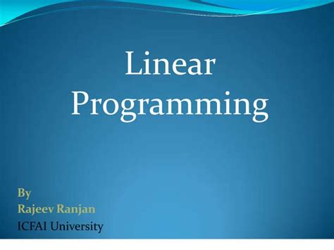 Linear Programming Pptx