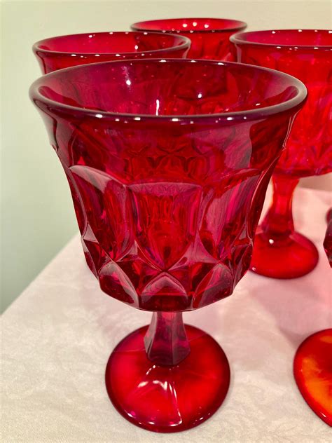 Stunning Ruby Red Noritake Perspective Water Goblets~ Excellent Vintage Condition Etsy