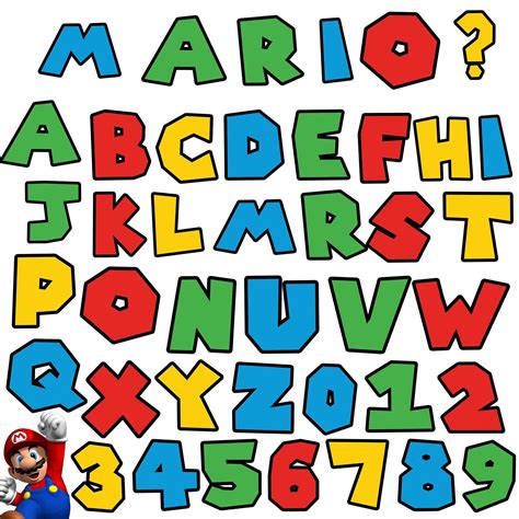 Super Mario Font Supar Mario Alphabet Instant Download Etsy In 2024