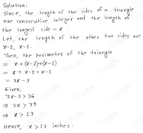 Solved 12 The Length Of The Sides Of A Triangle Are Consecutive