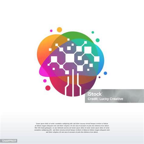 컬러풀한 모던 디지털 트리 로고 디자인 컨셉 벡터 테크 트리 로고 기호 벡터 Roots And Shoots에 대한 스톡 벡터 아트 및 기타 이미지 Roots And