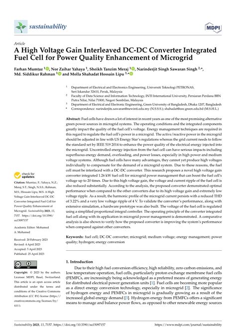 Pdf A High Voltage Gain Interleaved Dc Dc Converter Integrated Fuel Cell For Power Quality