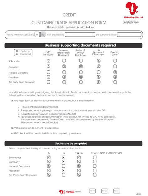 Fillable Online Customer Trade Application Form Fax Email Print Pdffiller