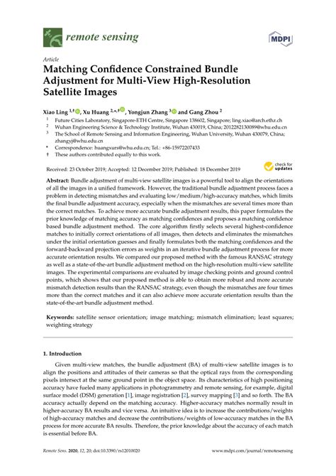 Pdf Matching Confidence Constrained Bundle Adjustment For Multi View