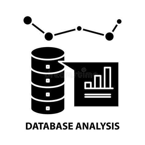 Database Analysis Icon Black Vector Sign With Editable Strokes Concept Illustration Stock