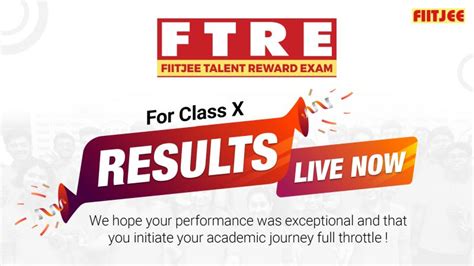 Dear Aspirants The Results For The Fiitjee Talent Reward Exam