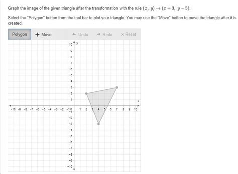 graph the image of the given triangle after the transformation with the
