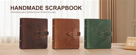 Handmade Genuine Leather Scrapbook Photo Album Diy 3d