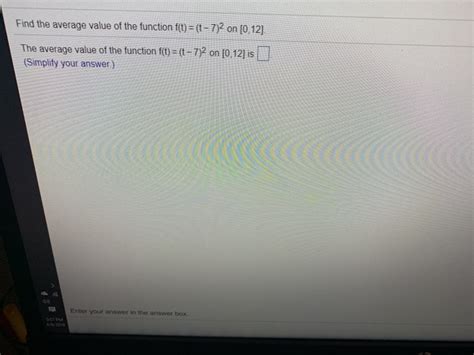 Solved Find The Average Value Of The Function F T On Chegg