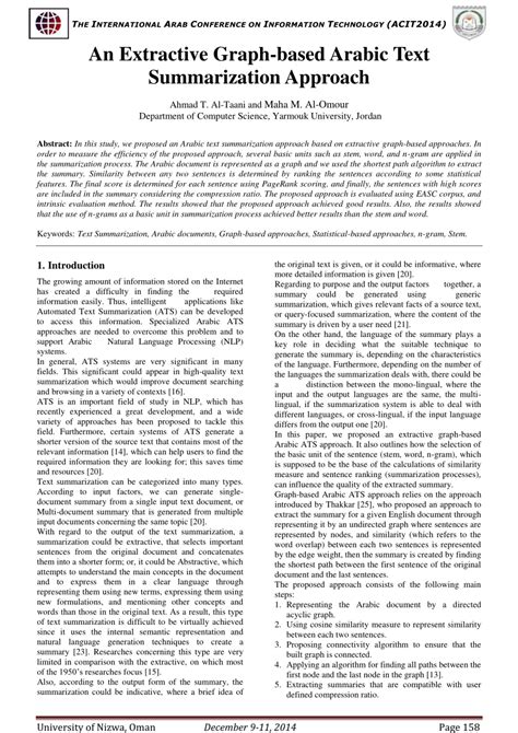 Full Article An Extractive Graph Based Arabic Text Summarization