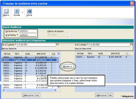 Artículo Traspaso De Auxiliares Contpaqi Contabilidad Integra Consorcio