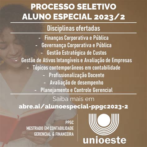 Unioeste Pós Em Contabilidade Abre Inscrições Para Seleção De Aluno