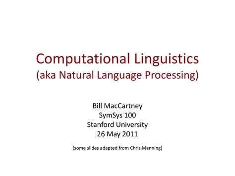 Ppt Computational Linguistics Aka Natural Language Processing Powerpoint Presentation Id