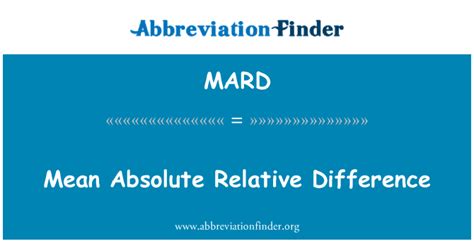 Mard 代表 意思是绝对的相对差异 Mean Absolute Relative Difference