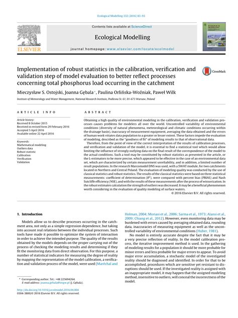 Pdf Implementation Of Robust Statistics In The Calibration