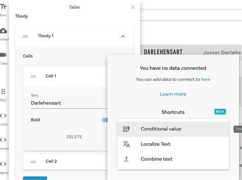 custom component builder doesn t allow to select data binding for