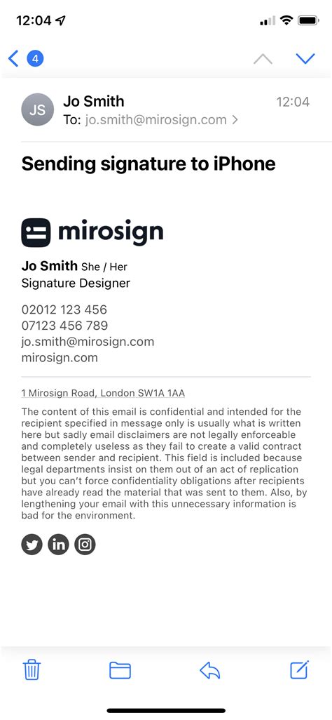 Iphone Ios Mail App Html Email Signature Installation Guide — Mirosign