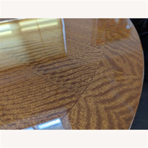 Henredon Oval Fiddleback Maple Dining Table Aptdeco