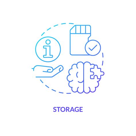 Keeping Information In Brain Blue Gradient Concept Icon Storage In Psychology Retain Knowledge