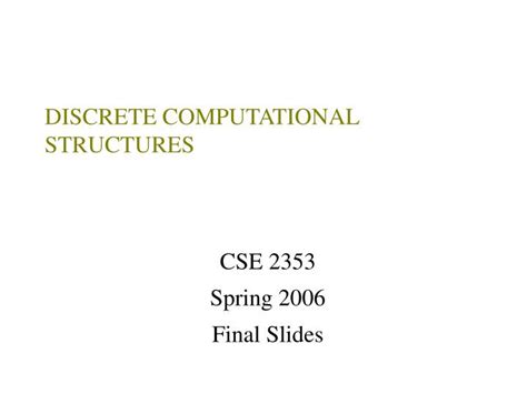 Ppt Discrete Computational Structures Powerpoint Presentation Free