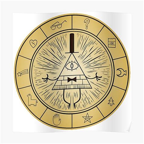 Gravity Falls Bill Cipher Wheel Premium Matte Vertical Poster Sold By