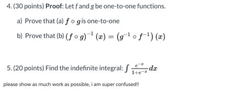 Solved Points Proof Let F And G Be One To One Chegg Com