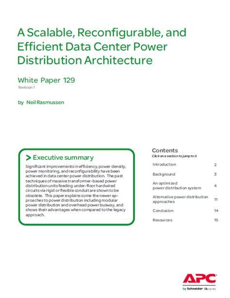 Apc White Paper A Scalable Reconfigurable And Efficient Data Center Power Distribution