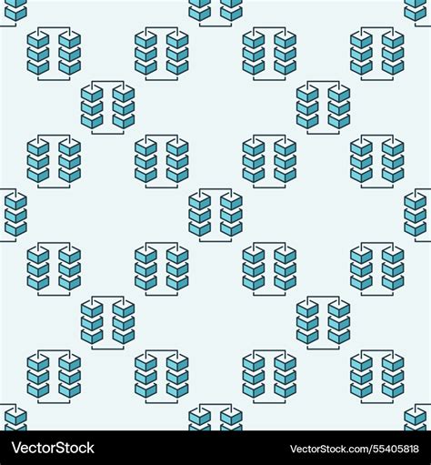 Blockchain With 6 Blocks Blue Seamless Pattern Vector Image