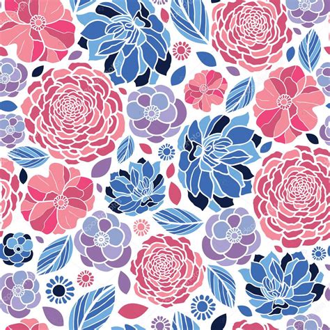 Mosaic Flowers Patterns Mosaic Flowers Seamless Pattern Background — Stock Vector