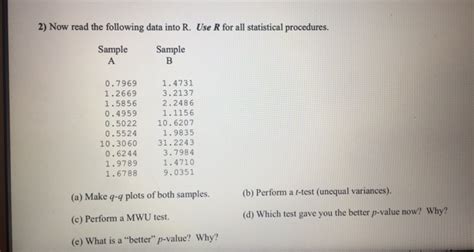 Solved 2 Now Read The Following Data Into R Use R For All