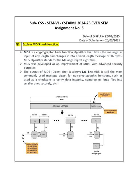 Css Assign No 3 Sem Vi Cseaiml 2024 25 Even Sem Pdf Public Key Cryptography Encryption