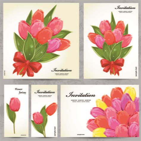아름다운 꽃 초대장 디자인 Eps Uidownload