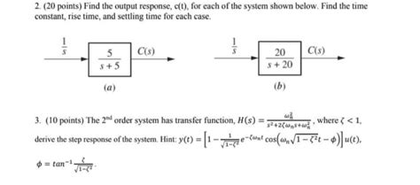 Solved 2 20 Points Find The Output Response Ct For