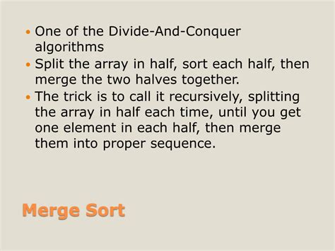 Ppt Efficient Sorting Algorithms Merge And Quick Sort Powerpoint