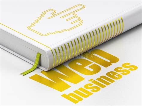 Web Design Concept Book Mouse Cursor Web Business On White Background
