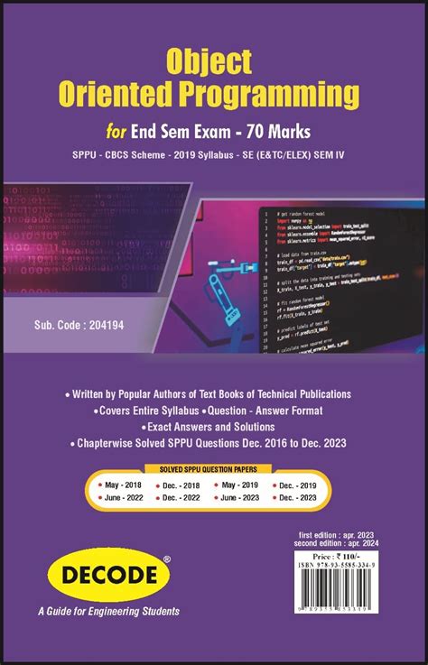 Amazon In Buy Object Oriented Programming For SPPU 19 Course SE IV