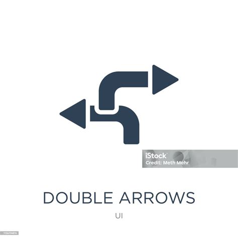흰색 바탕에 아이콘 벡터를 더블 화살표 이중 화살표 유행 가득 Ui 컬렉션에서 아이콘 이중 화살표 벡터 일러스트 레이 션 곡선에 대한 스톡 벡터 아트 및 기타 이미지