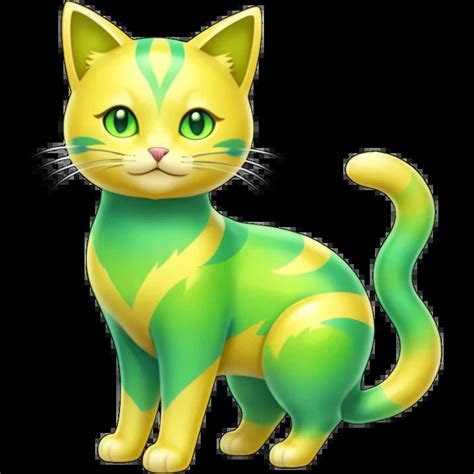 Green And Yellow Electrike Amaura Aurorus Shiny Glorp Cat Fusion Full