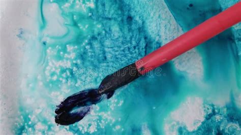 Artistic Flow Vibrant Brush Strokes Creating Abstract Patterns With Fluid Stock Footage Video