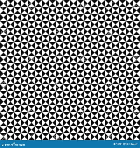 Vector Seamless Geometric Pattern Triangle Shapes Texture Black And White Background