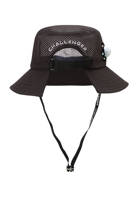 립메쉬원단 와이어챙 볼마커 결합형 여성 버킷햇 골프모자 블랙 Challenger