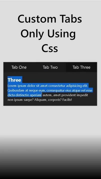 Custom Tabs Using Html And Css Html Coding Htmlcode Css Htmlcss Youtube